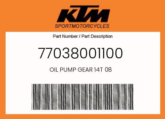 OIL PUMP GEAR 14T 08 (77038001100) | MotoSport